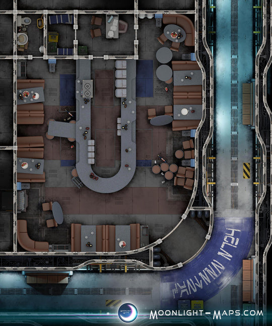 Scifi and Cyberpunk TTRPG Battle Maps – Moonlight Maps