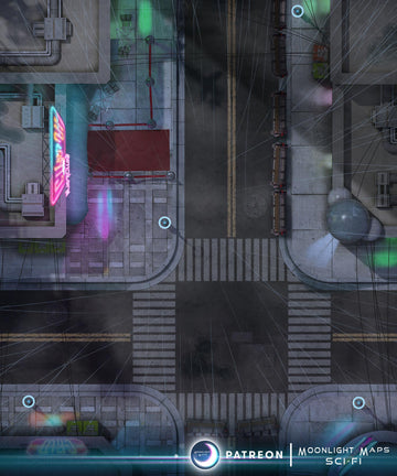 Scifi and Cyberpunk TTRPG Battle Maps – Moonlight Maps