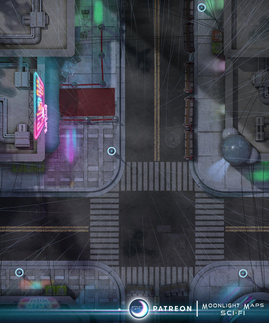 Scifi and Cyberpunk TTRPG Battle Maps – Moonlight Maps