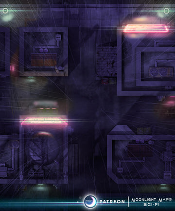 Scifi and Cyberpunk TTRPG Battle Maps – Moonlight Maps